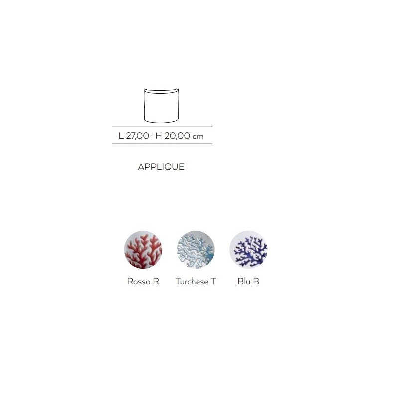 CORALLO APPLIQUE D20H27 TURCHESE AP20 cm - CERASARDA AP20COT